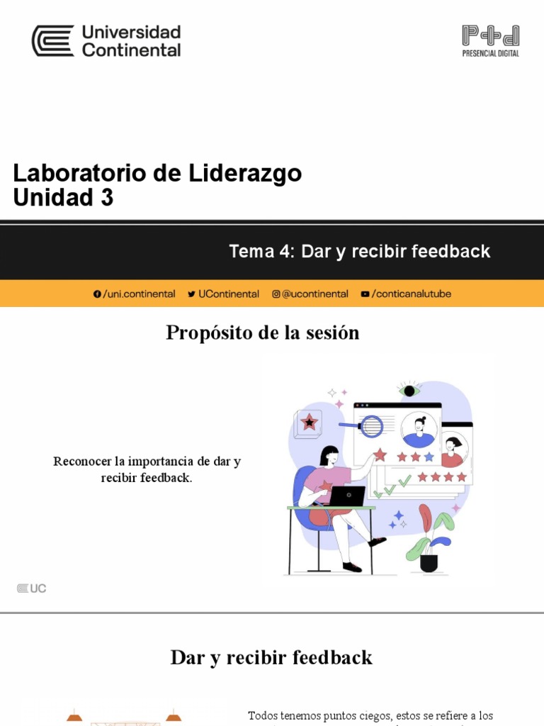 SEMANA 12 - PPT Dar y Recibir Feedback | PDF | Aprendizaje | Realimentación