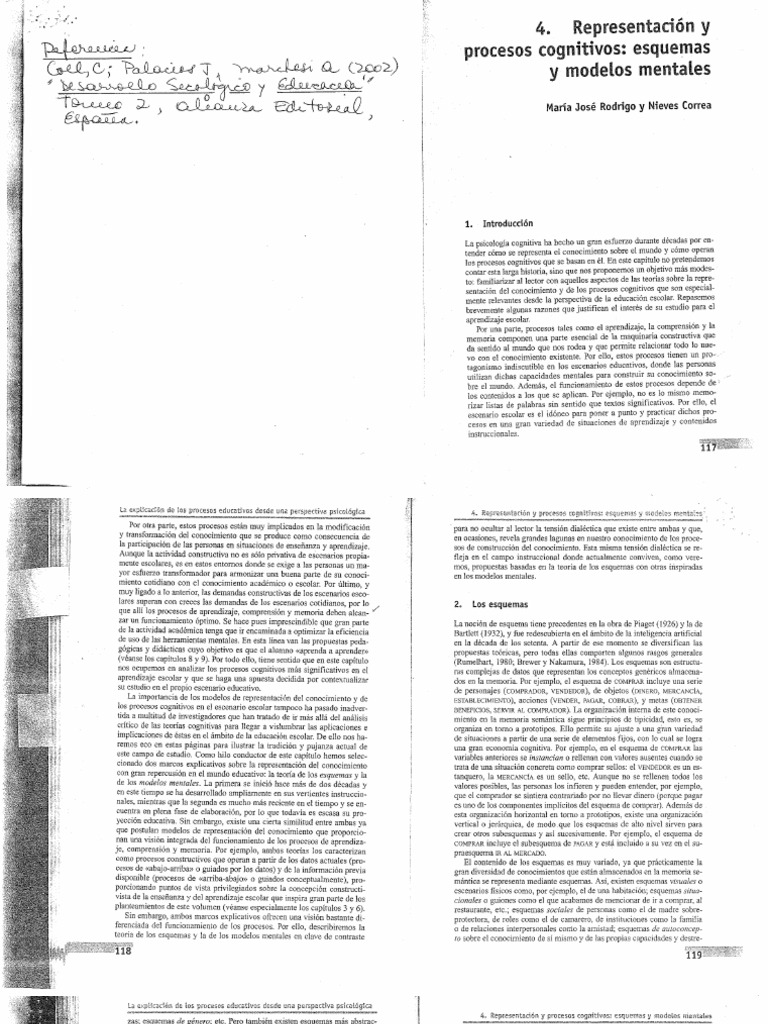 RODRIGO CORREA Representacion y Procesos Cognitivos Esquemas y Modos ...