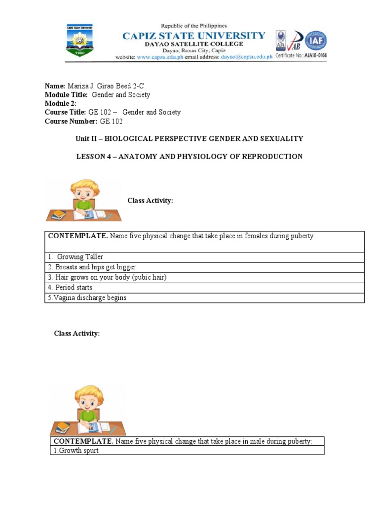 Anatomy and Physiology of Reproduction | PDF | Birth Control | Puberty