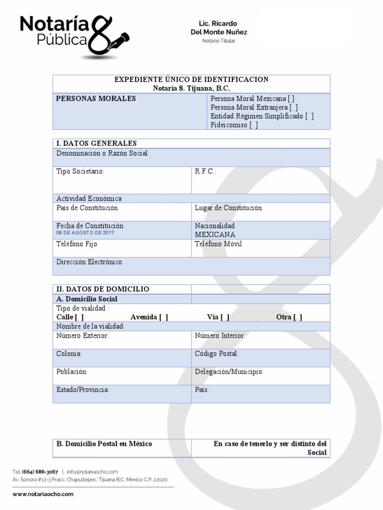 Expediente de Identificación de Personas Morales | PDF | México