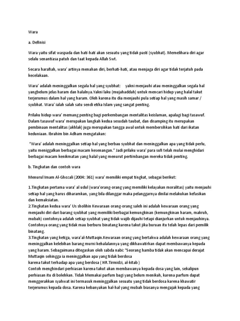Wara | PDF | Agama & Spiritualitas | Gaya Hidup