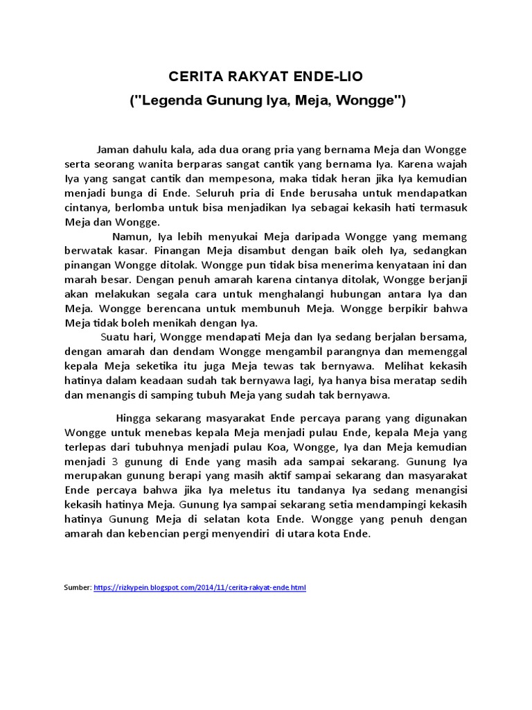 Cerita Rakyat Ende | PDF