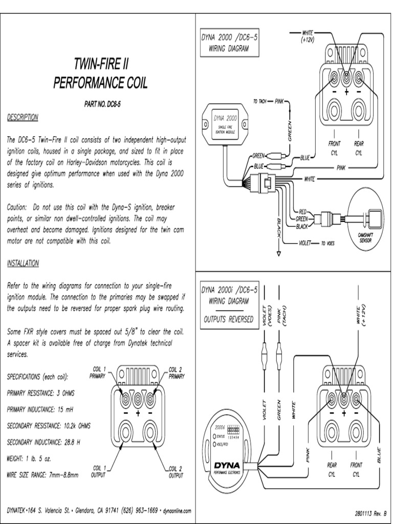 Dyna Twin Fire II Performance Coil Manual | PDF