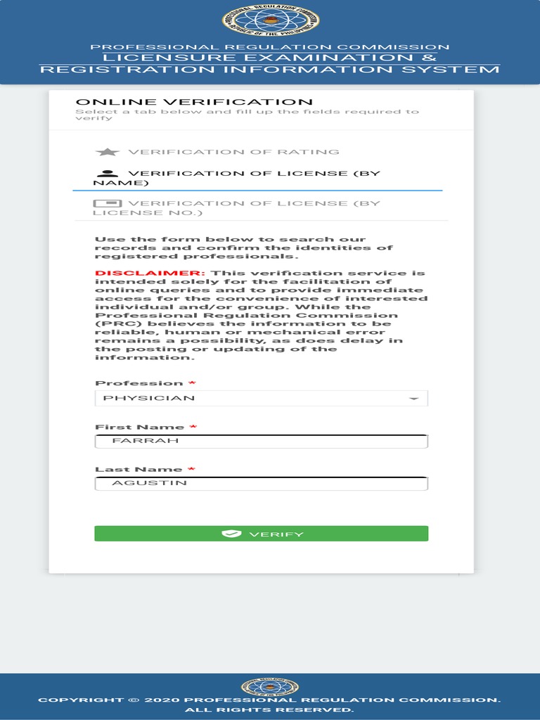 LERIS Professional Regulation Commission | PDF