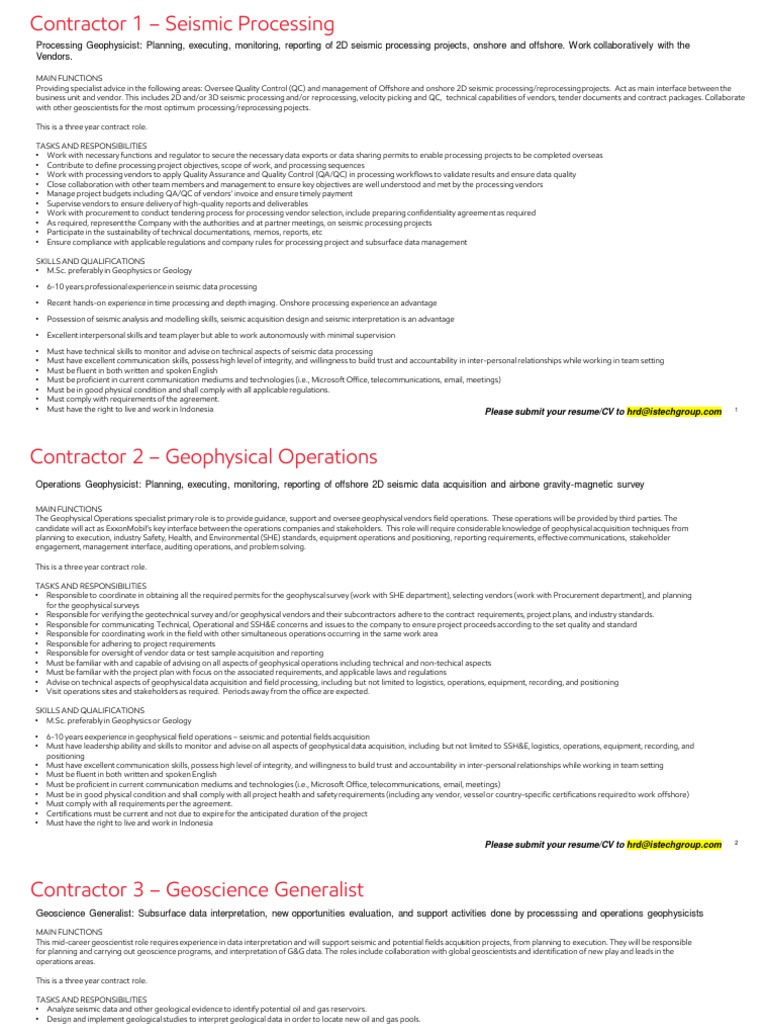 EM Geophysicist Geologist Job Vacancy | PDF | Hydrocarbon Exploration | Reflection Seismology