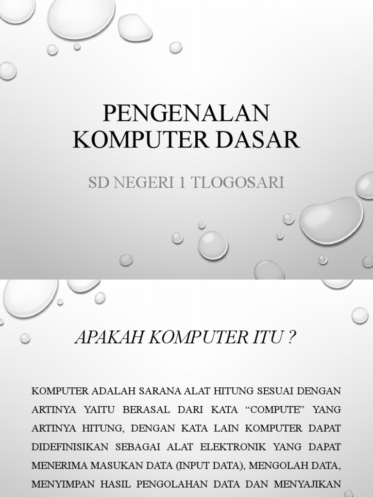 PRESENTASI PENGENALAN KOMPUTER DASAR | PDF