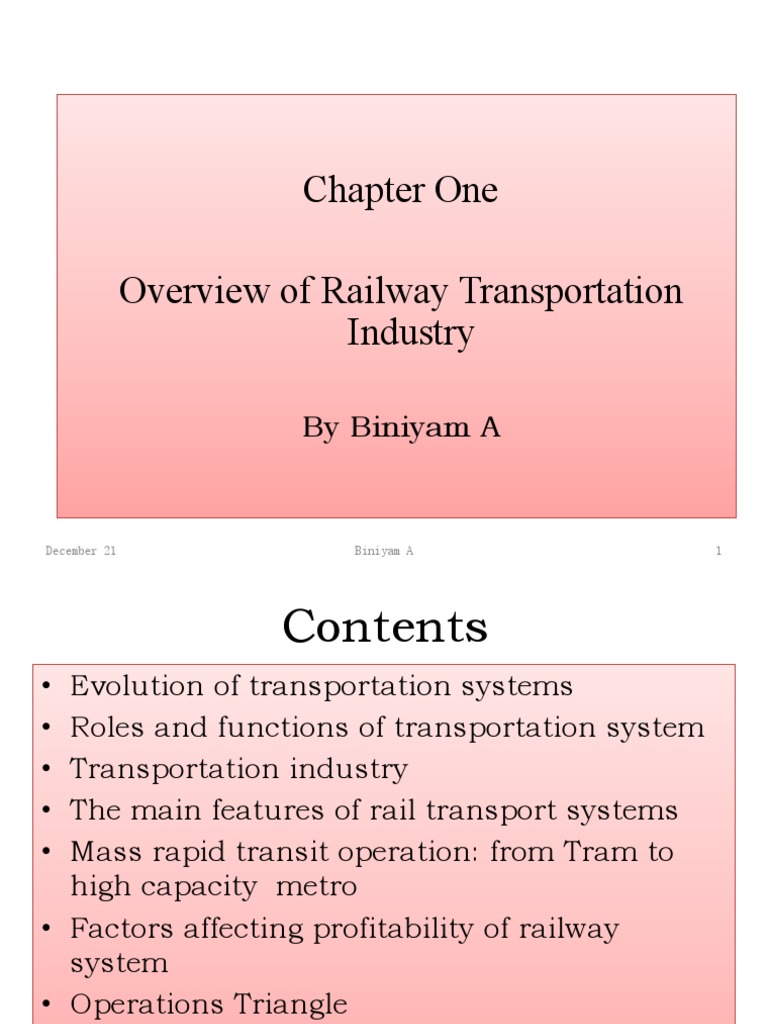 CH1ROPM Chapter One | Download Free PDF | Transport | Rail Transport