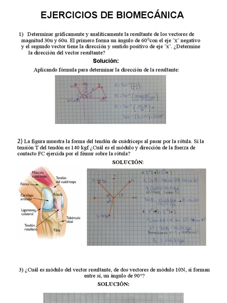 Ejercicios de Biomecánica Practica | PDF