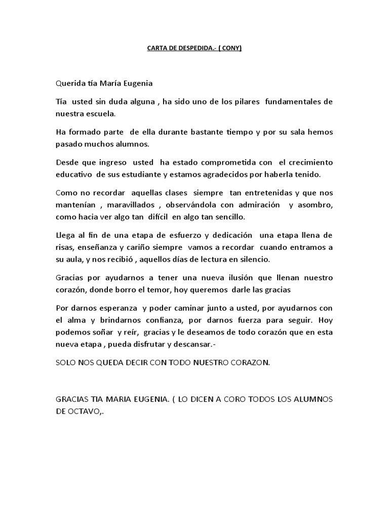 Carta de Despedida | PDF