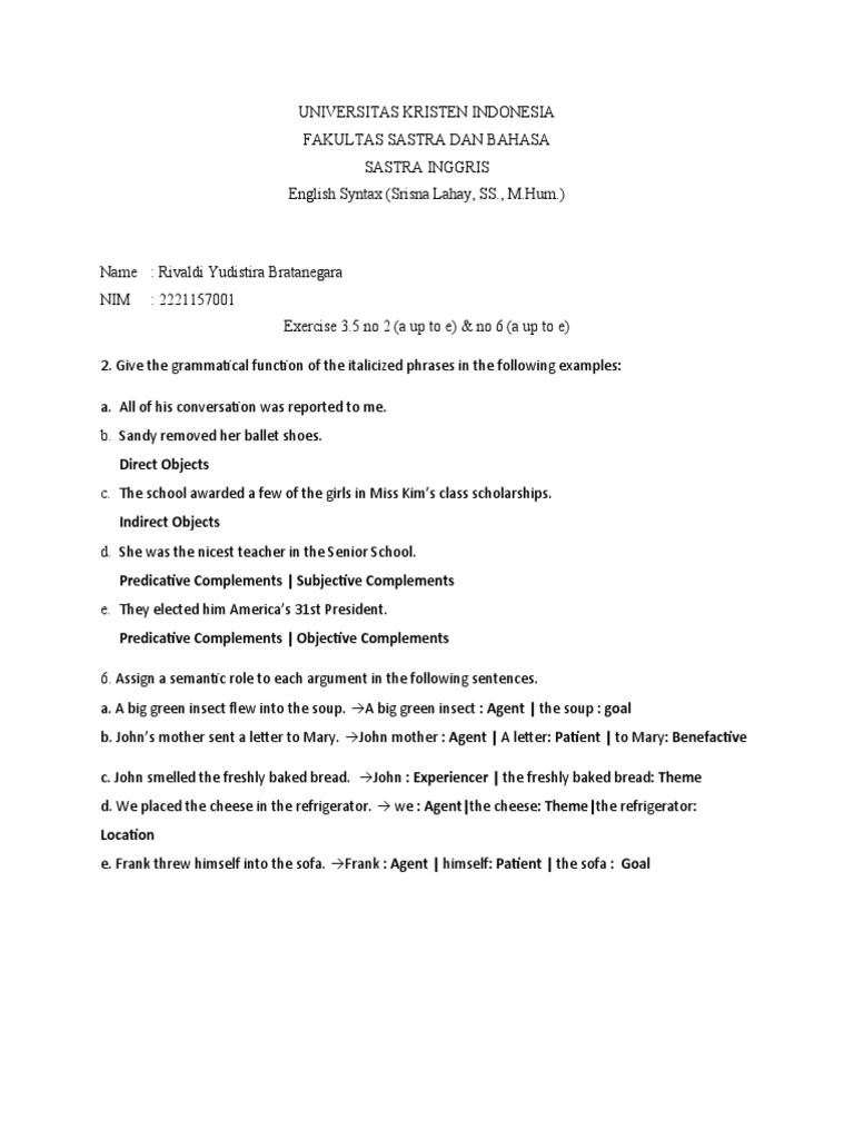 SYNTAX - Rivaldi Yudistira B - Assignment Session 6&7 - Excercise 3.5 | PDF