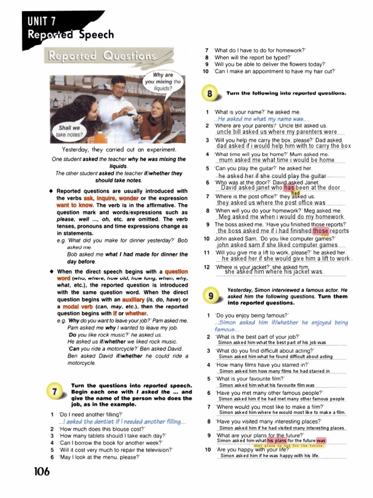 Reported Speech | PDF