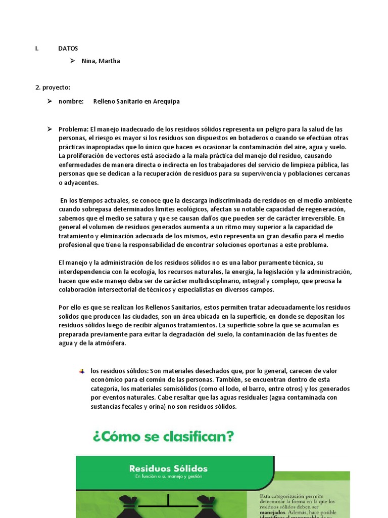 Relleno Sanitario | PDF | Residuos | Vertedero