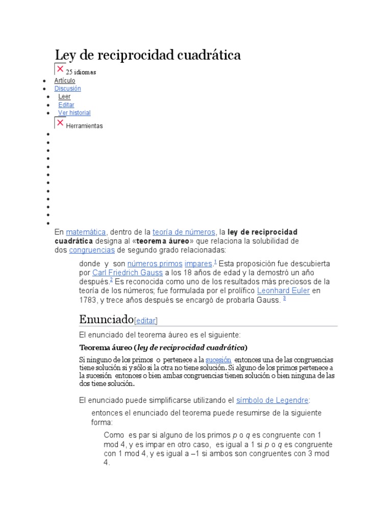 Ley de La Reciprocidad | PDF | Conceptos matemáticos | Aritmética