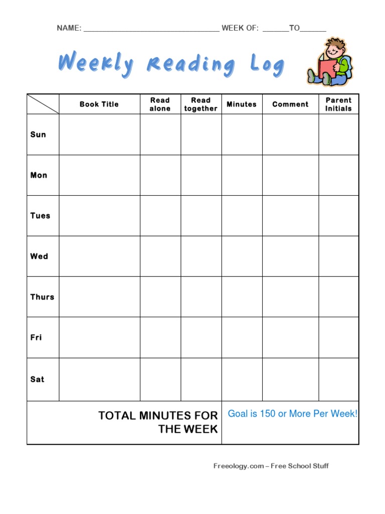 Weekly Reading Log | PDF