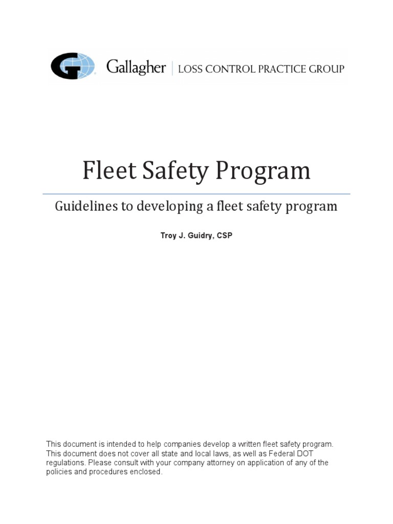 Fleet Safety Program Guidelines | PDF | Driving Under The Influence ...