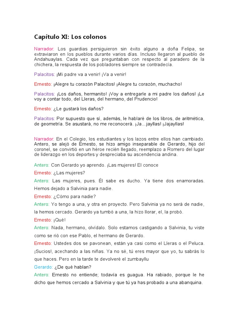 Guion de Los Colonos | PDF