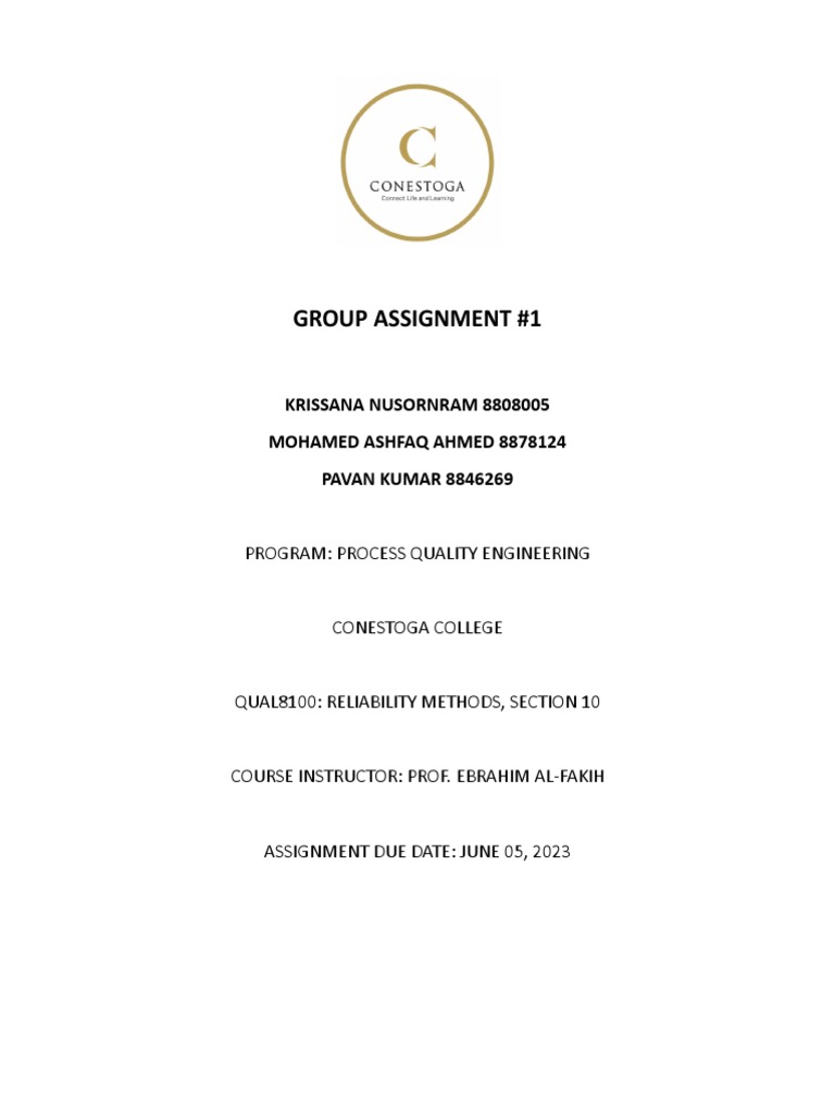 Assignment 1 Report - Group3 | PDF | Analysis | Probability