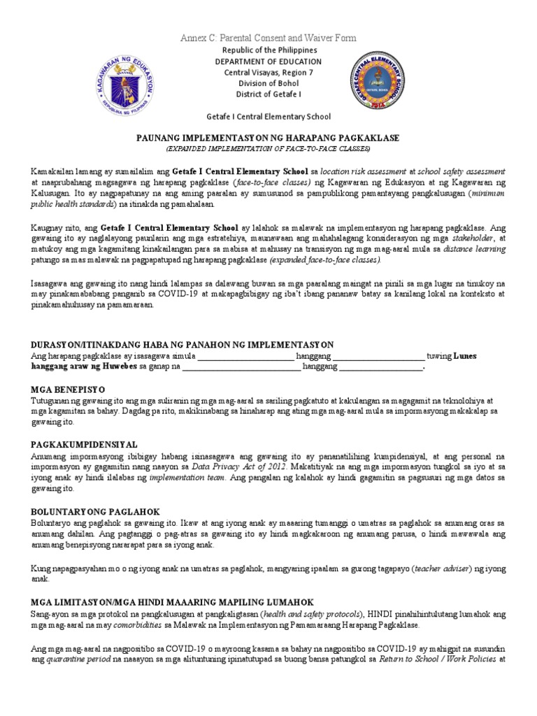 Edited Parental Consent and Waiver Form | PDF