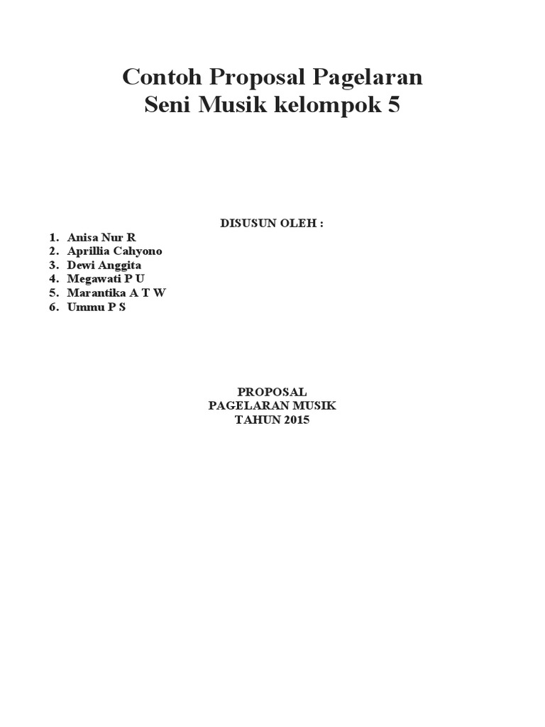 Contoh Proposal Musik | PDF
