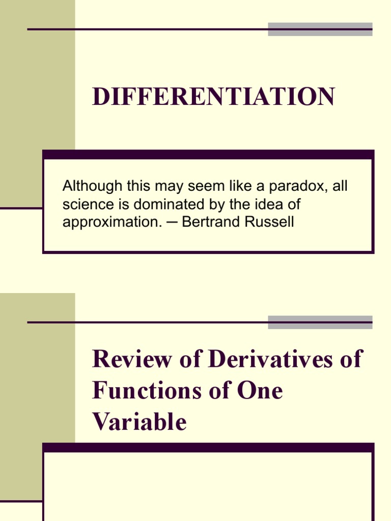 Differentiation | PDF | Derivative | Economic Equilibrium
