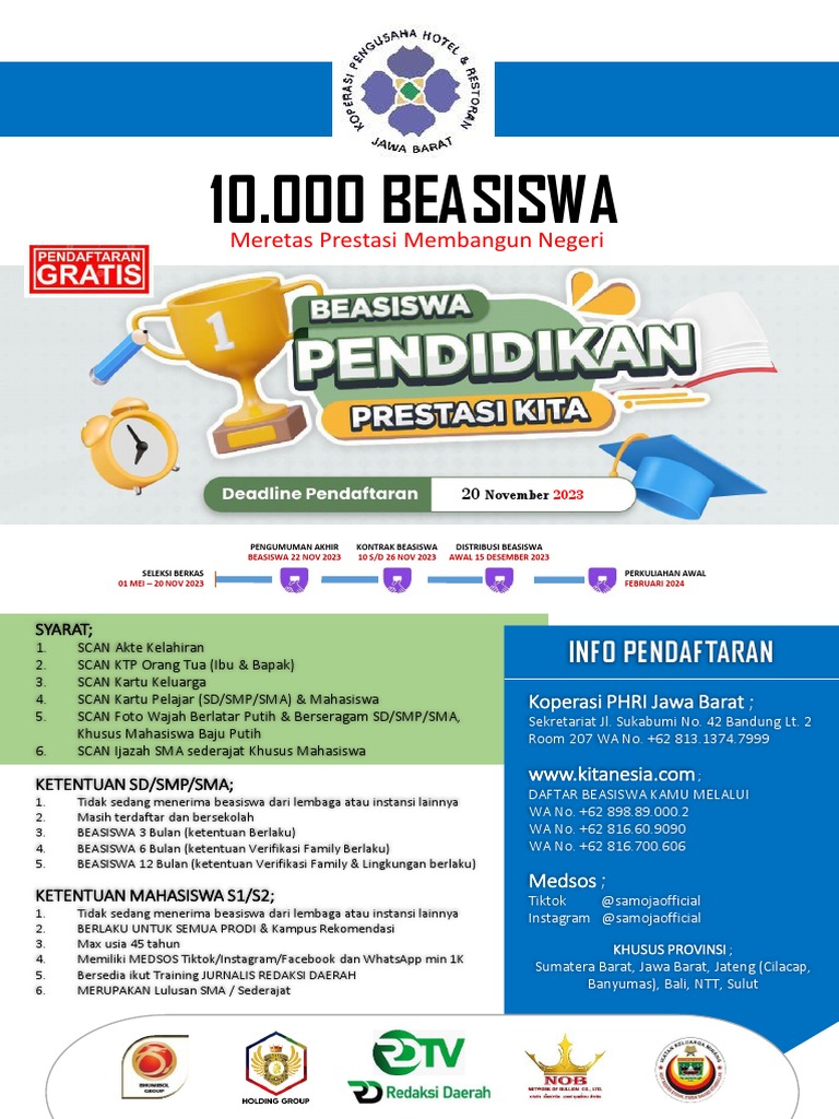 New - Brosur Beasiswa 2023 | PDF