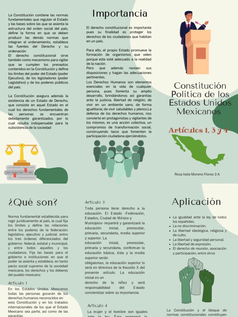Triptico Constitución Política | PDF | Constitución | Derecho Constitucional