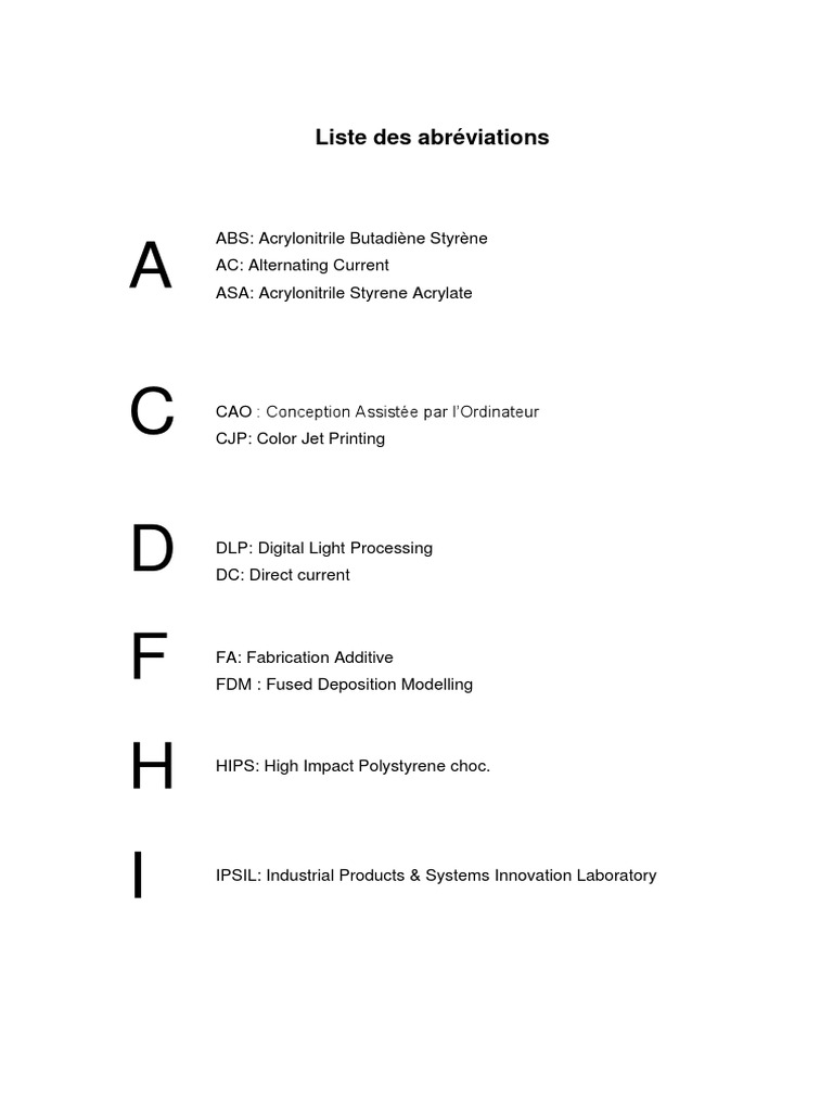 Liste Des Abréviations | PDF Liste Des Abréviations | PDF