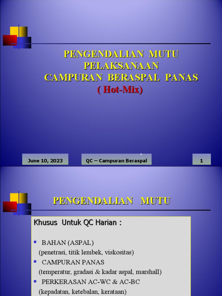06C. Pengendalian Mutu Camp - Beraspal - 2012 | PDF