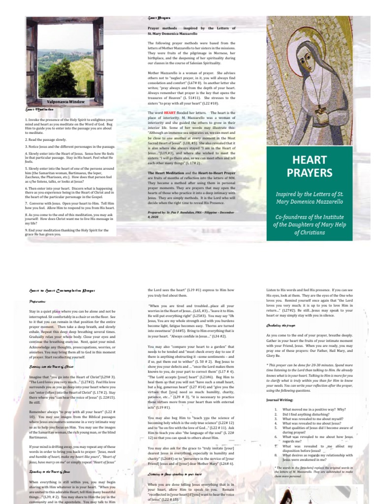 Heart Prayer Brochure For Young People | PDF | Prayer | Jesus