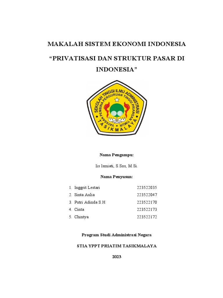 Sistem Ekonomi, Putrii | PDF