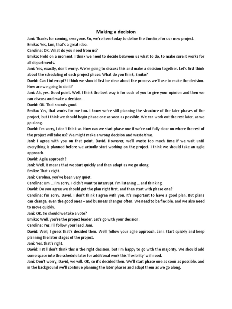 Making A Decision | PDF