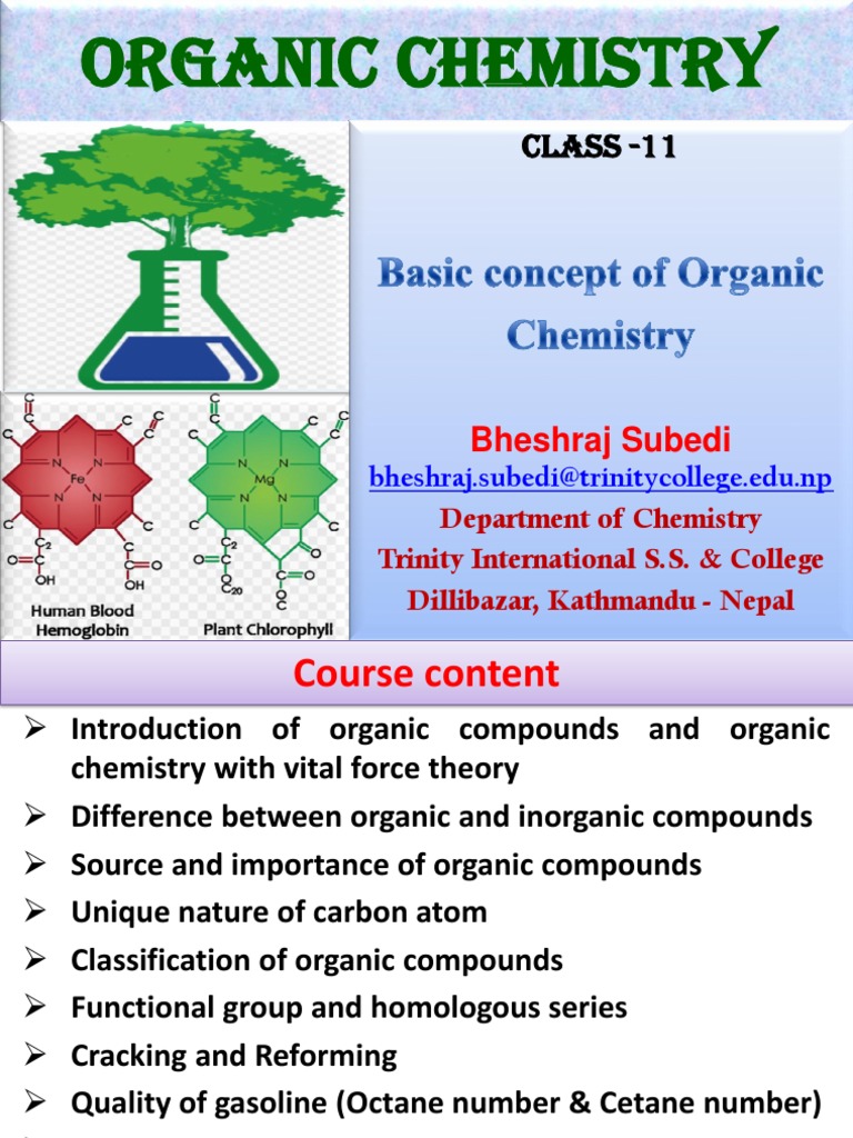 Basic Concepts of Organic Chemistry | PDF | Organic Compounds | Chemistry
