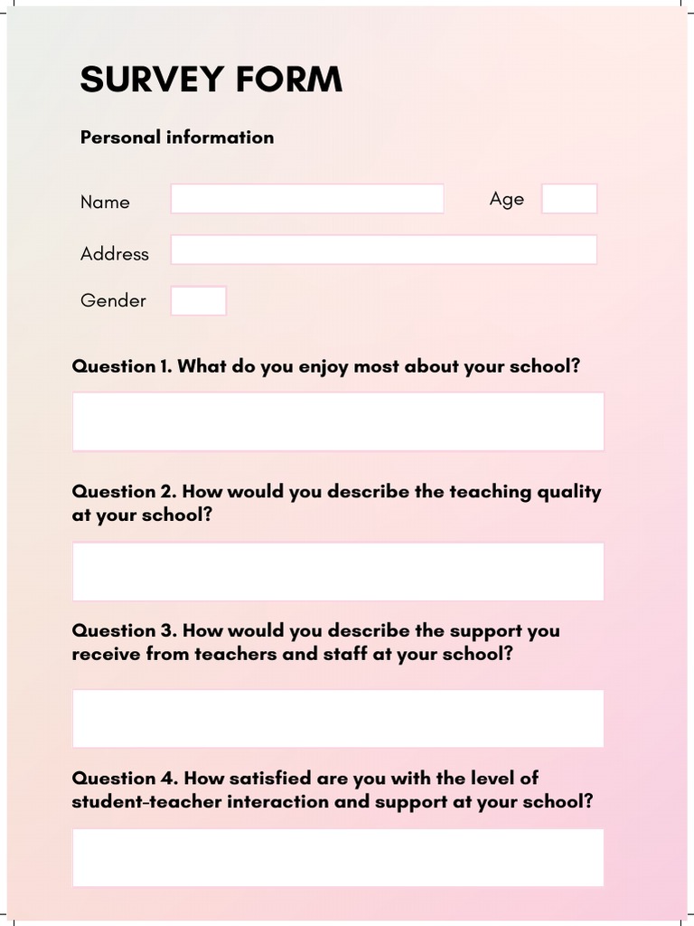 School Satisfaction Survey Form | PDF