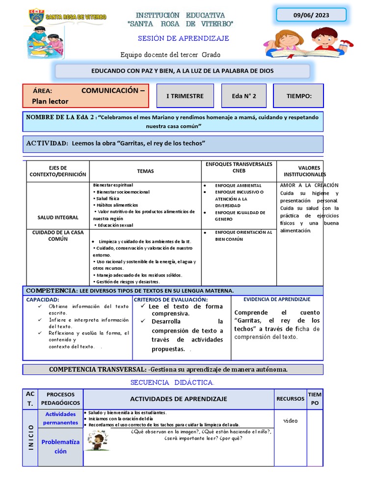 Sesión de Plan Lector | PDF | Evaluación | Aprendizaje