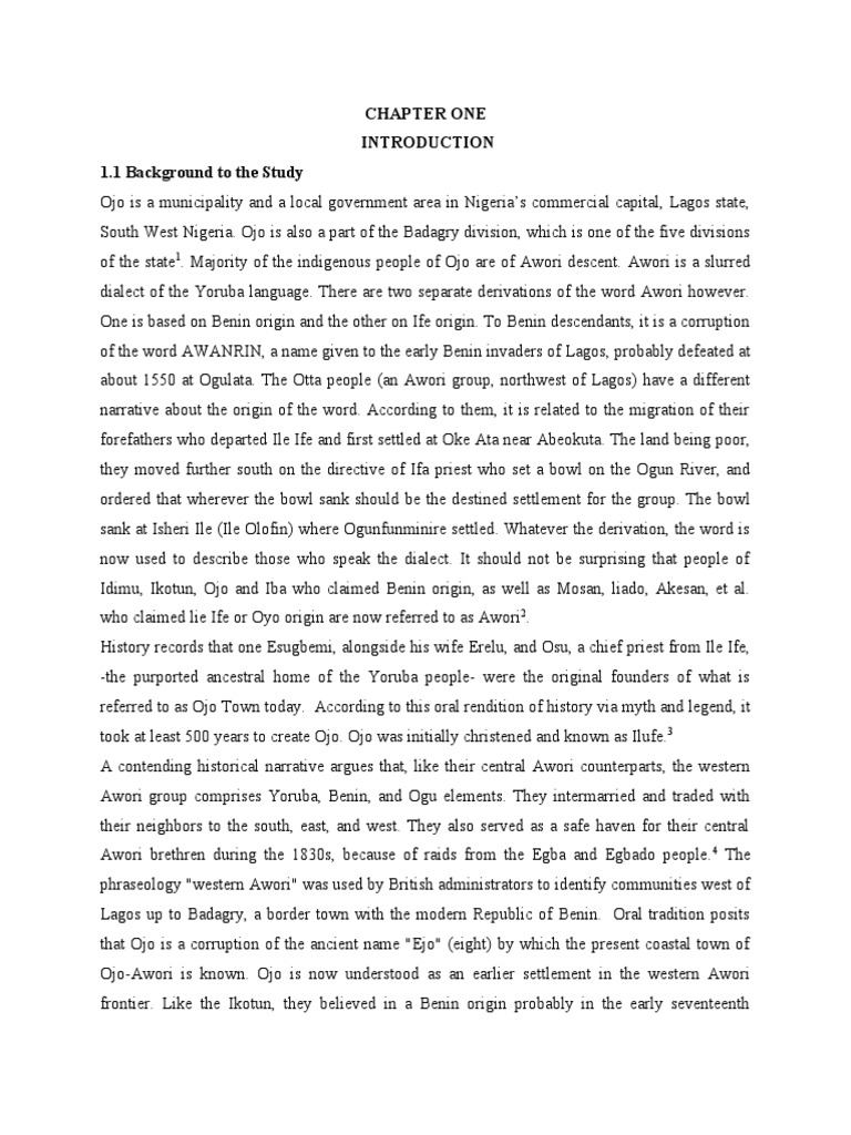 CHAPTER ONE & TWO For DANIELONIYIDE-1 | PDF | Nigeria | Slavery CHAPTER ONE & TWO For DANIELONIYIDE-1 | PDF | Nigeria | Slavery