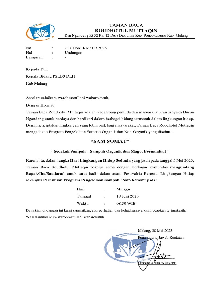 Undangan DLH | PDF | Sains & Matematika