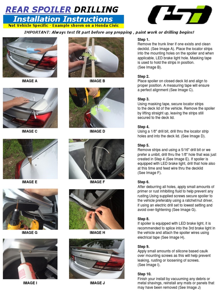 T5i Bolt On Spoilers Installation Instructions | Download Free PDF ...