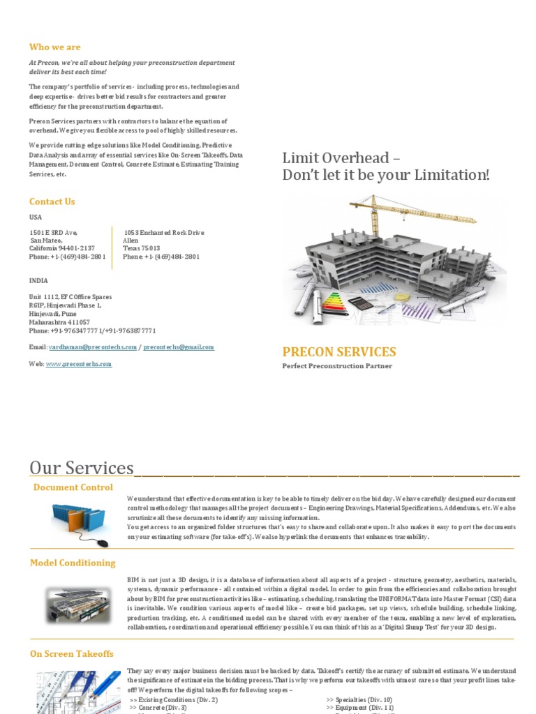 Precon: Expert Preconstruction Services | PDF | Building Information Modeling | Data