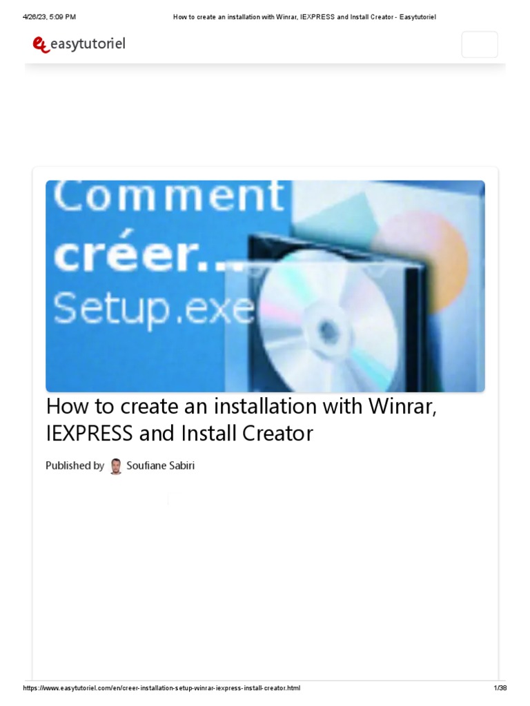 How to Create an Installation With Winrar, IEXPRESS and Install Creator - Easytutoriel | PDF ...