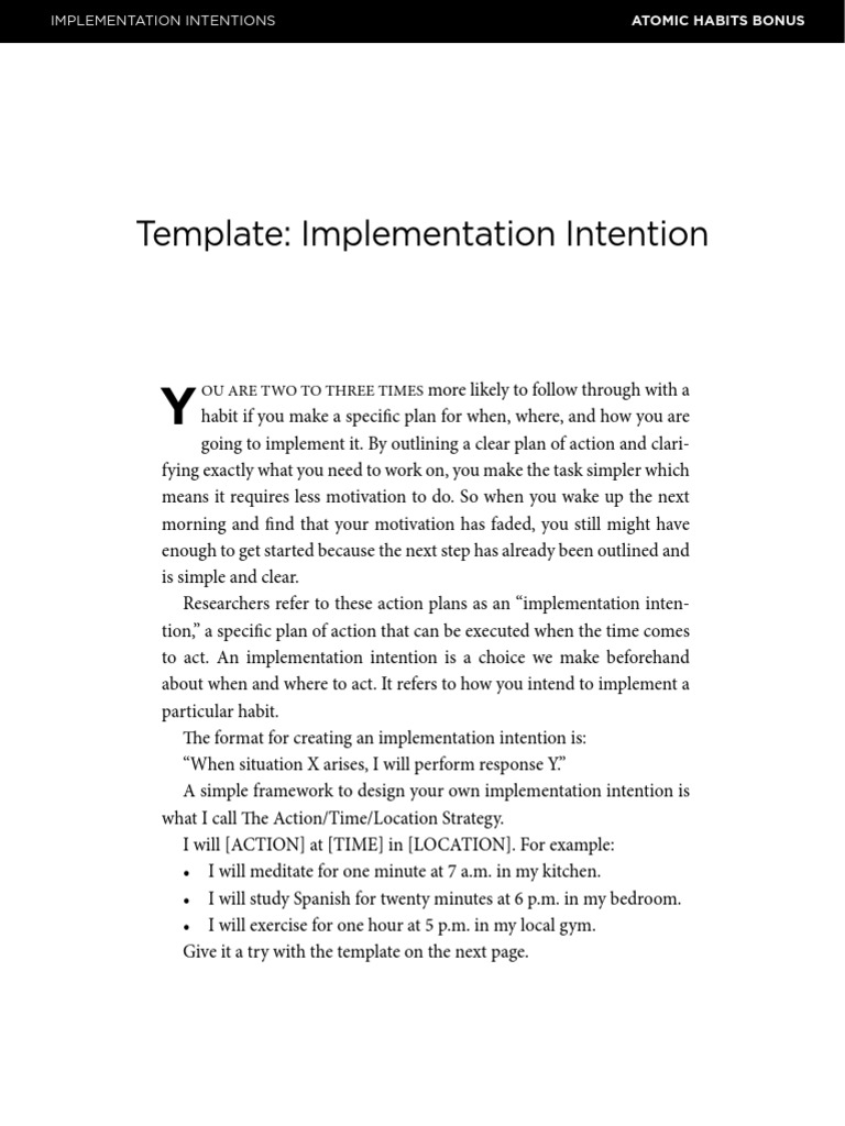 Implementation Intentions | PDF | Psychological Concepts | Psychology
