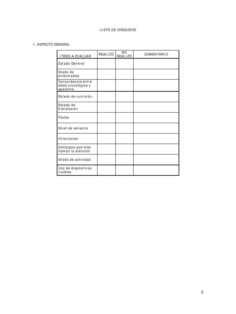Listas de Chequeo Del Examen Físico | PDF | Rodilla | Hombro