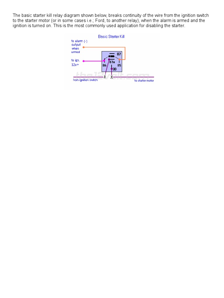 How To Wire Relays Starter Kill Normally Closed | PDF | Science ...