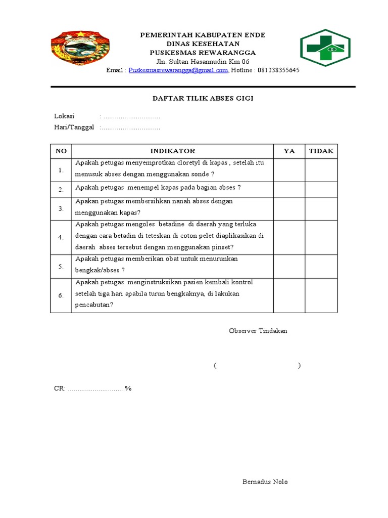 Daftar Tilik Abses Gigi | PDF