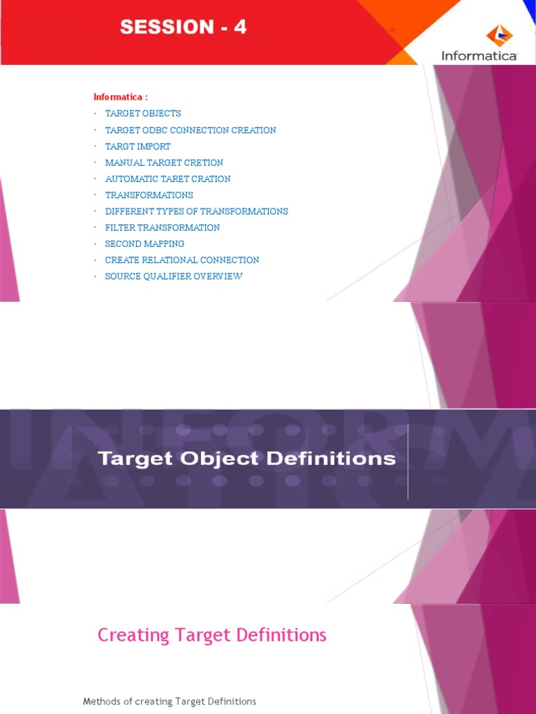 Creating Target Definitions in Informatica | PDF