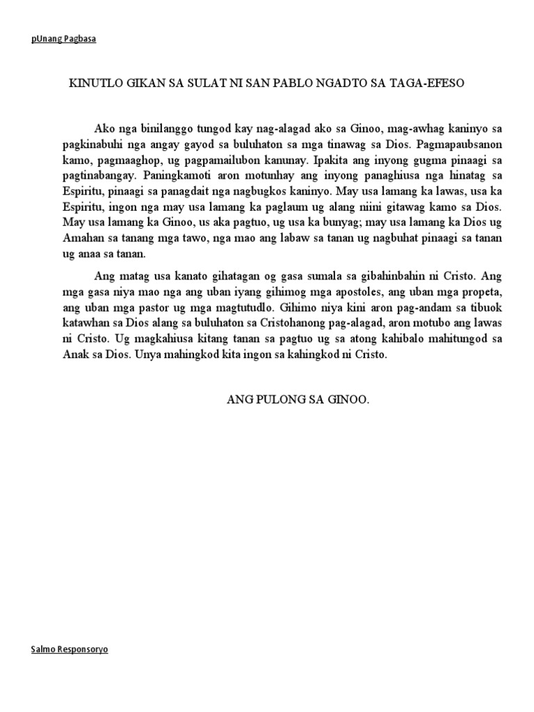 Basahon para Sa Misa | PDF