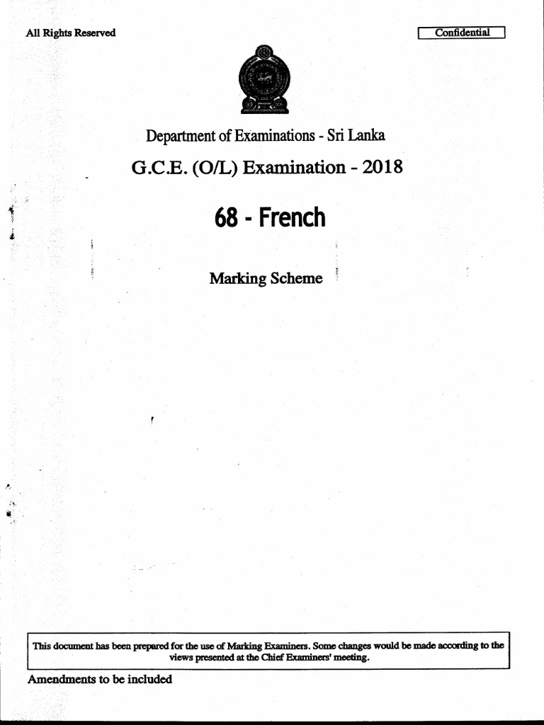 2018 OL French Marking Scheme English Medium | PDF