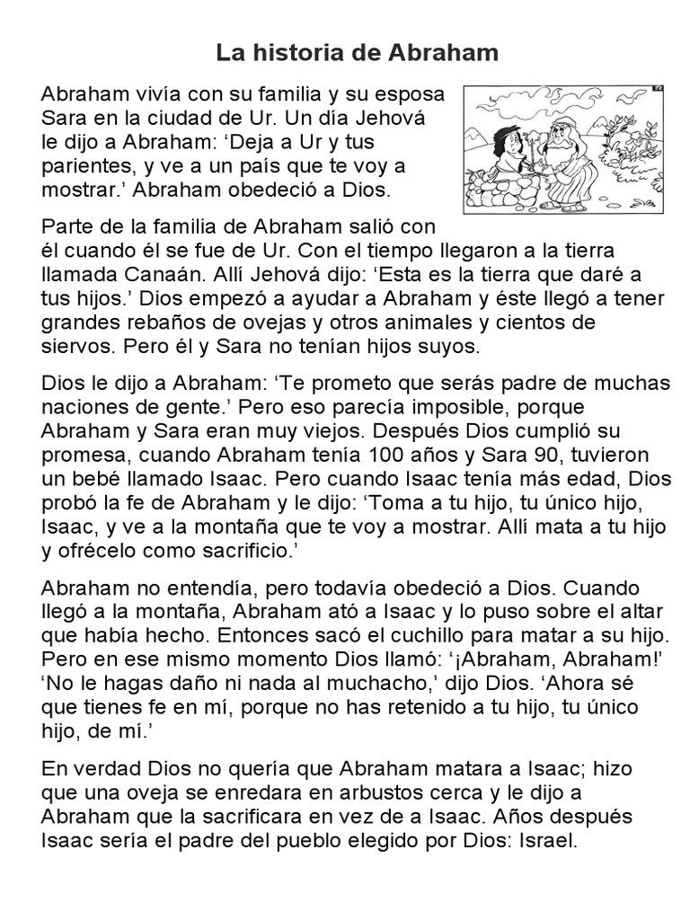 Resumen de la historia de Abraham para niños | PDF