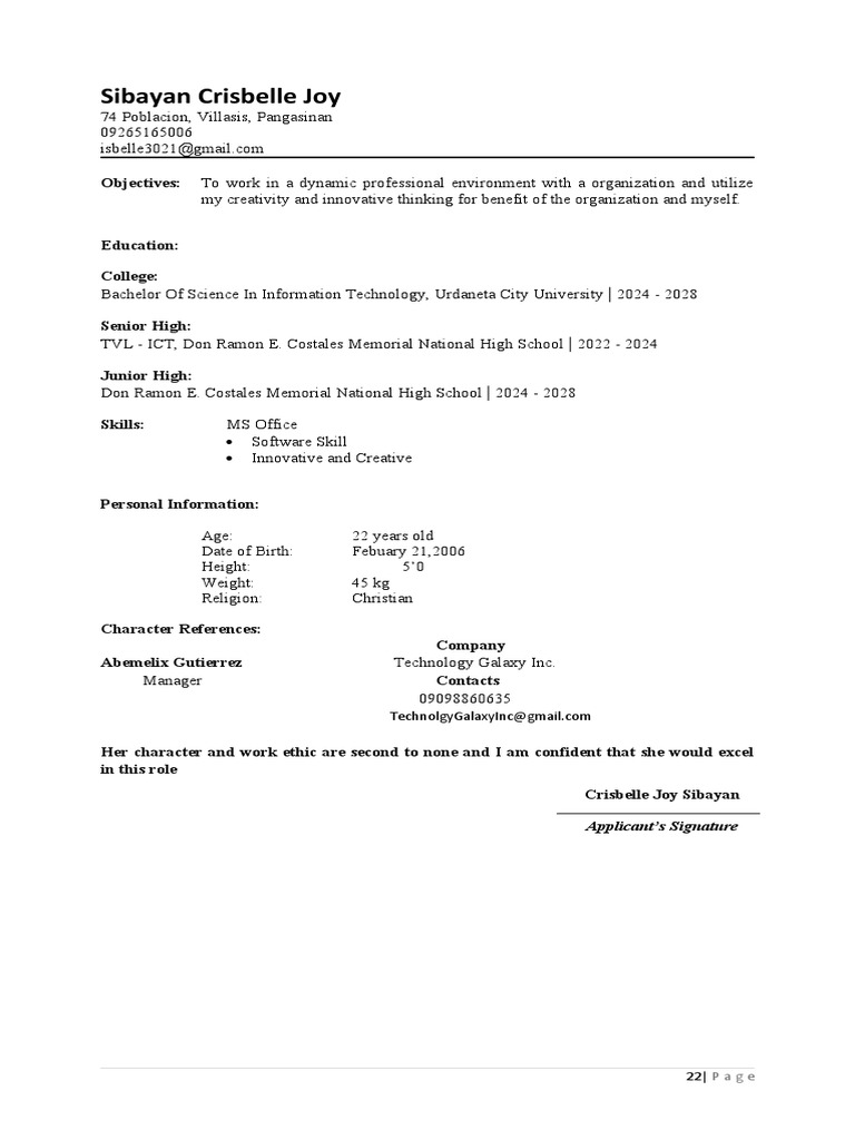 Resume (Crisbelle) | PDF