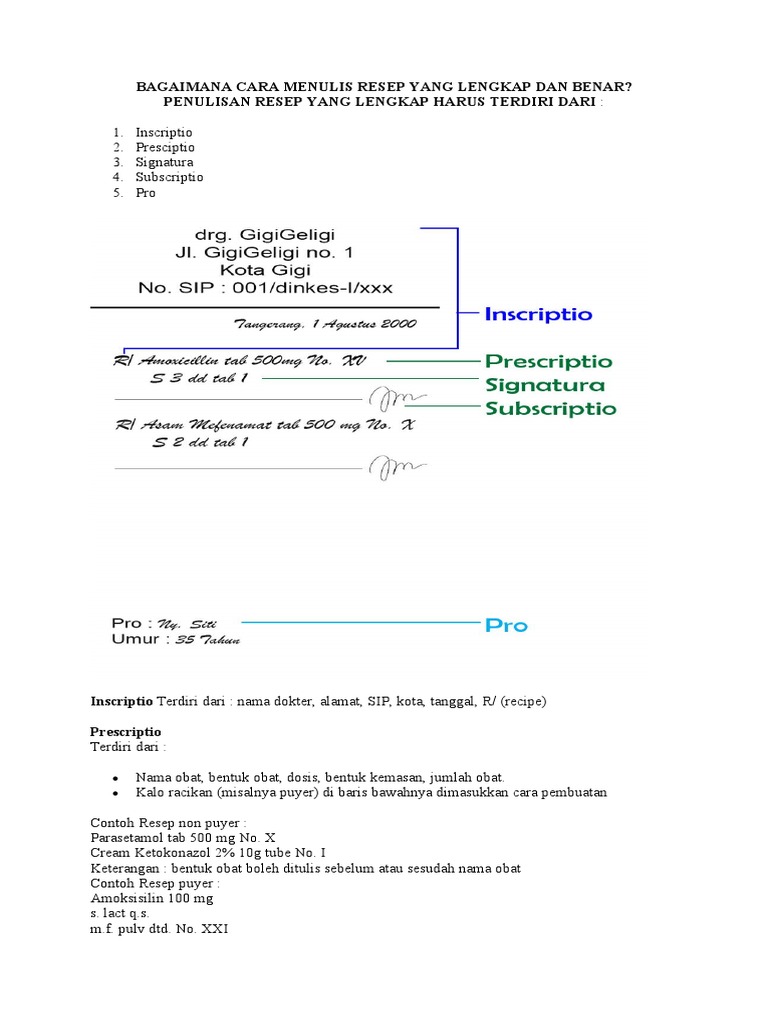 Bagaimana Cara Menulis Resep Yang Lengkap Dan Benar | PDF | Kesehatan ...
