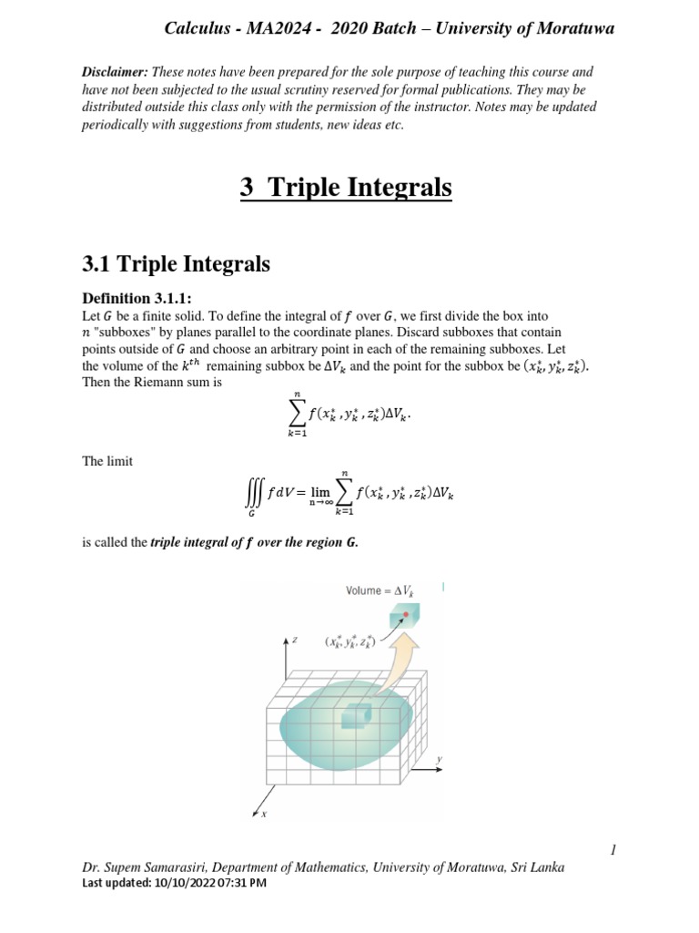 Lecture 3 Pdf Integral Mathematical Analysis 7260